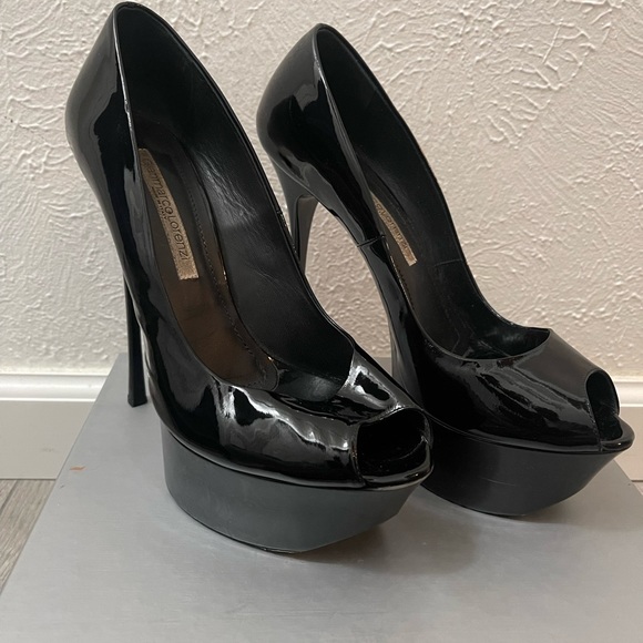 Gianmarco Lorenzi | Shoes | Black Patent Leather Platform Heels | Poshmark